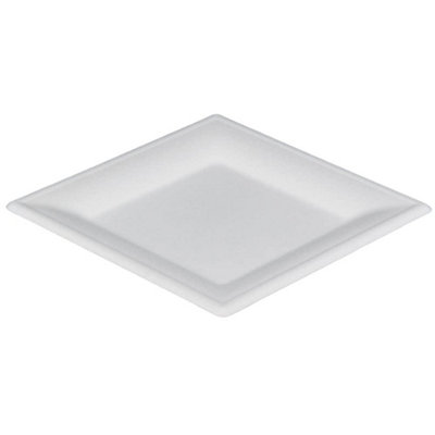 Amscan Frosty Paper Square Party Plates (Pack of 20) White (One Size ...