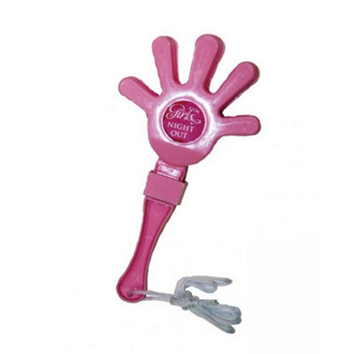 Amscan Girls Night Out Cord Hand Clappers (Pack of 4) Pink/White (One Size)