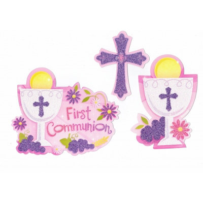 Amscan Glitter First Holy Communion Party Decoration (Pack of 10) Pink ...