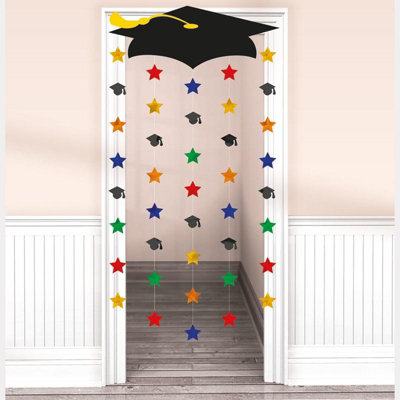 Amscan Graduation Cap Party Curtain Multicoloured (One Size) | DIY at B&Q