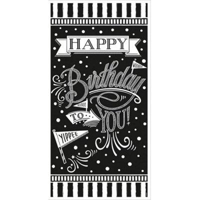 Amscan Happy Birthday Vertical Banner Black/White (One Size)