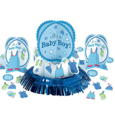 Amscan Its A Baby Boy Table Decoration Blue/White (One Size)
