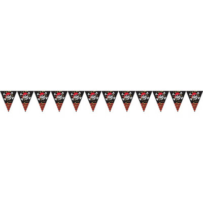 Amscan Jolly Roger Banner Black/Red/White (One Size)