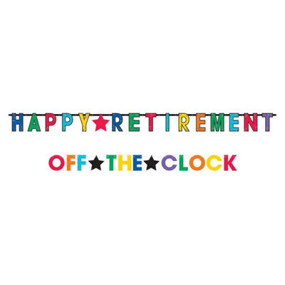 Amscan Jumbo Letters Retirement Banner (Pack of 2) Multicoloured (One Size)