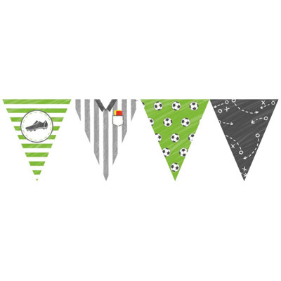 Amscan Kicker Party Paper Pennant Banner Green/White (One Size)