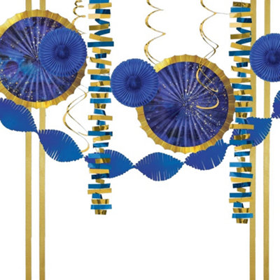 Amscan New Years Eve Decorating Kit (Pack of 14) Midnight Blue/Gold ...