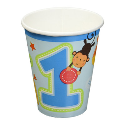 Amscan One Wild Boy Paper Party Cup (Pack of 8) Multicoloured (One Size ...
