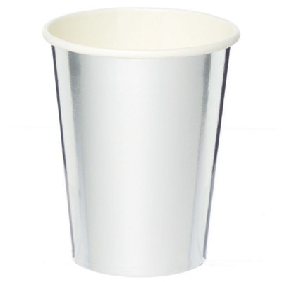 Amscan Paper Metallic Party Cup (Pack of 8) Silver (One Size) | DIY at B&Q