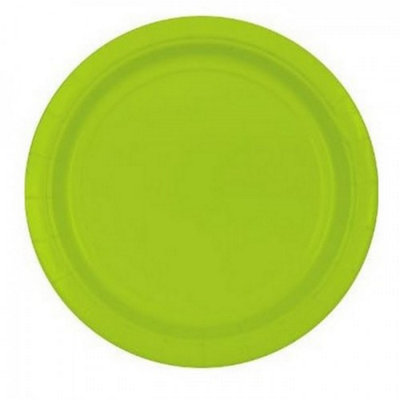 Amscan Paper Plain Disposable Plates (Pack of 8) Kiwi Green (One Size ...