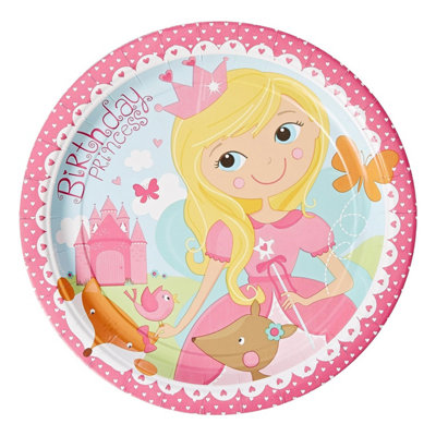 Amscan Paper Princess Party Plates (Pack of 8) Multicoloured (One Size ...