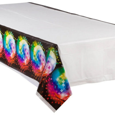 Amscan Plastic Disco Party Table Cover Multicoloured (One Size) | DIY ...