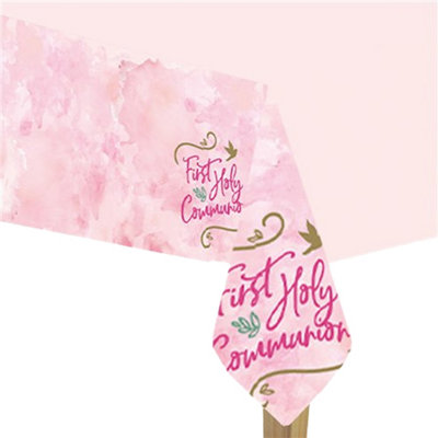 Amscan Plastic First Holy Communion Party Table Cover Pink (One Size)