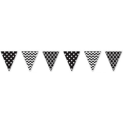 Amscan Polka Dot and Chevron Banner Black/White (One Size)