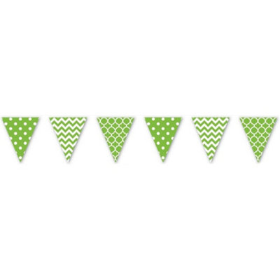 Amscan Polka Dot and Chevron Banner Green/White (One Size) | DIY at B&Q