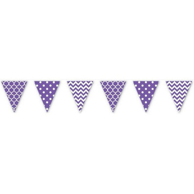 Amscan Polka Dot and Chevron Banner Purple/White (One Size)