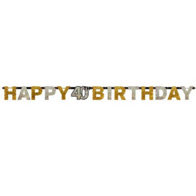 Amscan Prism Sparkling Celebration Milestone Birthday Letter Banner ...