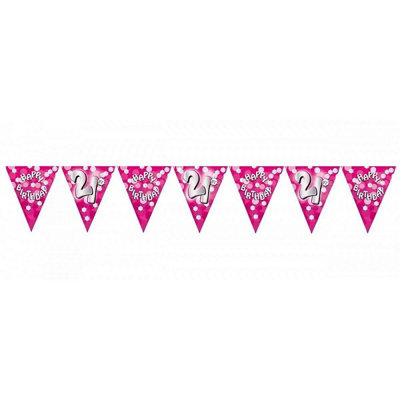 Amscan Sparkle 21st Birthday Banner Pink (One Size)