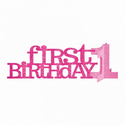 Amscan Sweet 1st Birthday Girl Glitter Centrepiece Pink Glitter (One Size)