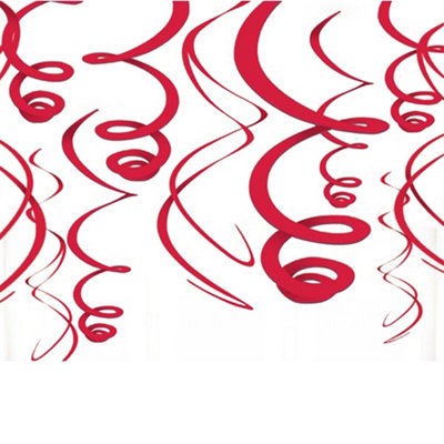 Amscan Swirl Plastic Party Decorations Red (One Size)