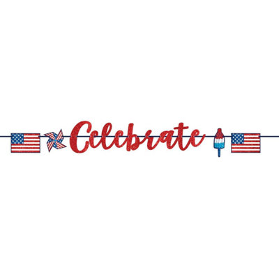 Amscan USA 4th of July Banner Red/Blue (One Size)