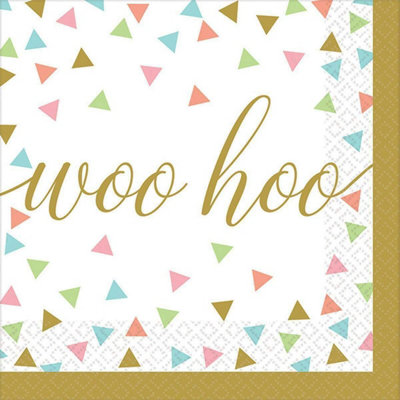 Amscan Woo Hoo Confetti Napkins (Pack of 36) Multicoloured (One Size ...