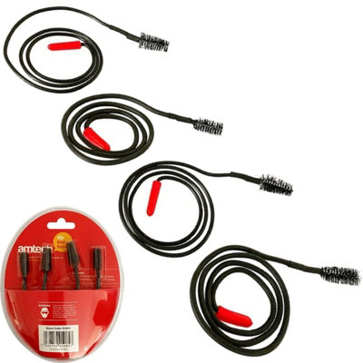 Amtech 4pc Flexible Drain Unblocker Cleaner Clog Remover Sink Shower ...