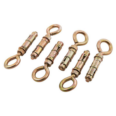 Amtech 6 Piece 8mm closed hook bolts - S5965 | DIY at B&Q
