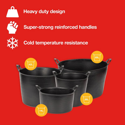 Amtech - Flexi Tub for Carrying Water, Soil, Bricks, Super Strong ...