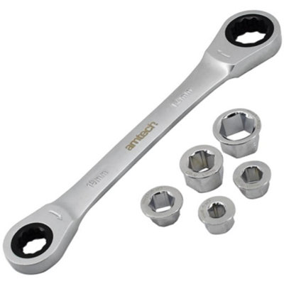 Amtech I1045 6 Piece metric go-through 72T CRV ratchet spanner set