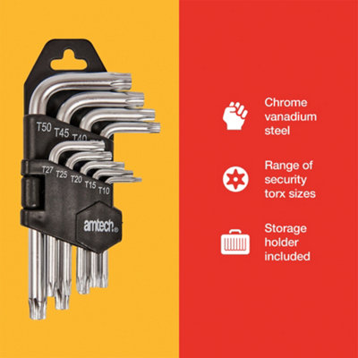 Amtech I9130 9 Piece L-type Torx key set