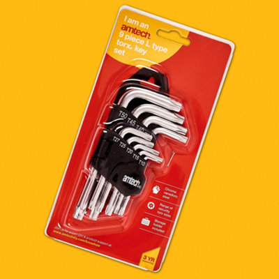 Amtech I9130 9 Piece L-type Torx key set