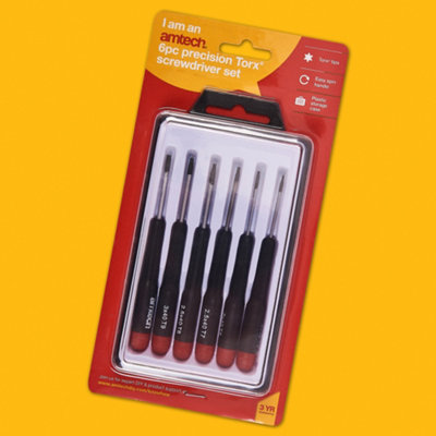 Amtech L0530 6pc Precision Torx Screwdriver Set, T5, T6, T7, T8, T9 ...