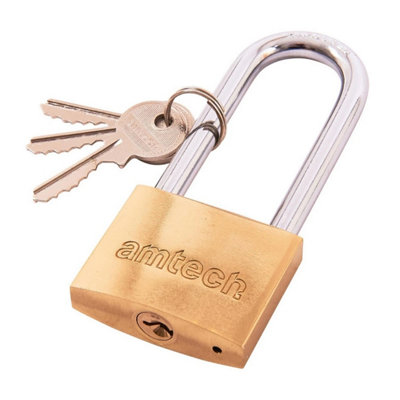 Amtech Long Shackle Br Padlock 50mm One Colour (One Size)