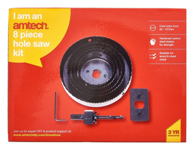 Amtech M1530 8 Piece circular hole saw kit