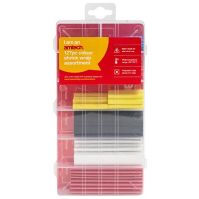 Amtech S6203 Heat Shrink Wrap Assortment, 6 Colours and 7 Different ...