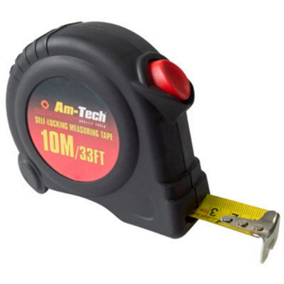 AMTECH SELF LOCKING TAPE MEASURE 10M X 25MM ONE COLOUR (ONE SIZE)