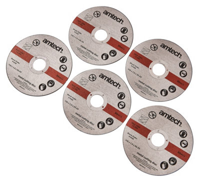 Amtech V1042 5 Piece 115mm (4.5") Metal cutting disc set