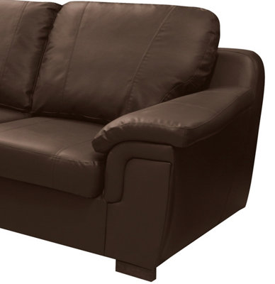 Amy Faux Leather Corner Sofa in Brown