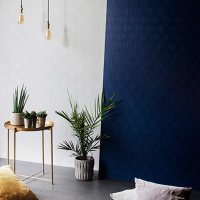 Anaglypta Luxury Vinyl White Geometric Bee Hive- Paintable Beehive ...