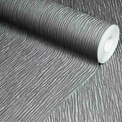 Anaglypta Textured Vinyl Charcoal Black Thick Subtle Metallic Wallpaper ...