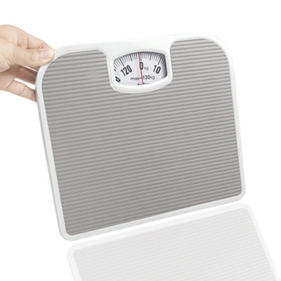 Analogue Mechanical Bathroom Scale - Grey Dial, Max 130kg Capacity