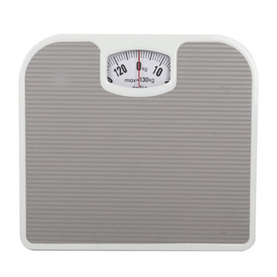 Analogue Mechanical Bathroom Scale - Grey Dial, Max 130kg Capacity