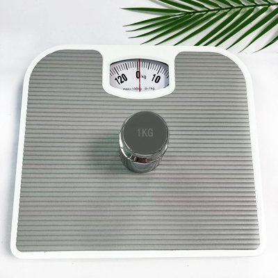 Analogue Mechanical Bathroom Scale - Grey Dial, Max 130kg Capacity