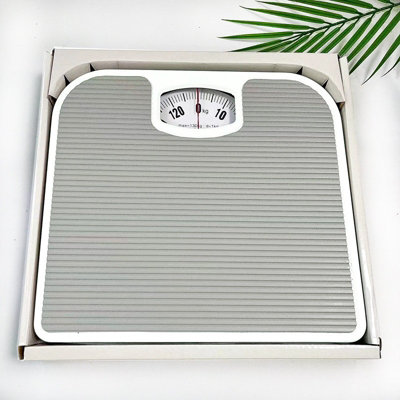 Analogue Mechanical Bathroom Scale - Grey Dial, Max 130kg Capacity