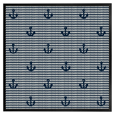 Anchors on rope pattern (Picutre Frame) / 12x12" / White