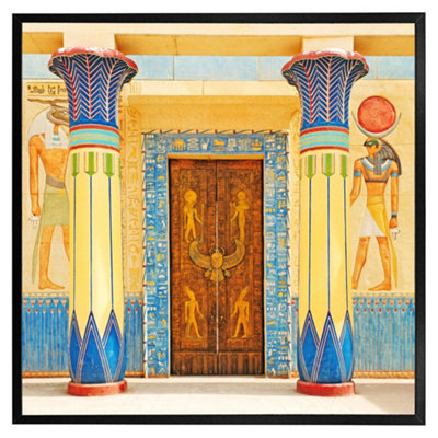 Ancient egyptian writing (Picutre Frame) / 30x30" / Black