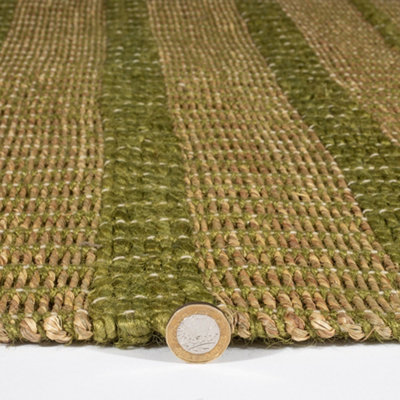 Ancoats 120x170cm Green Jute/ Seagrass Pitloom Rug