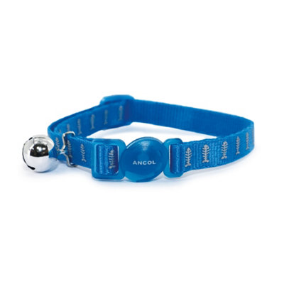 Ancol Comfortable Durable Safe Reflective Blue Cat Collar Small Animal ...