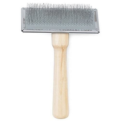 Ancol Heritage Wood Handle Soft Slicker Brush Medium, Light Brown