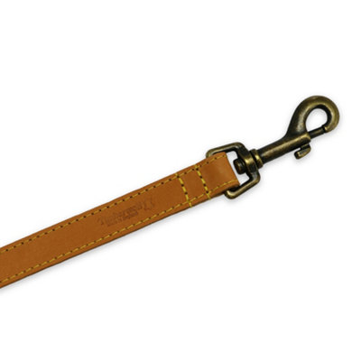 Ancol Timberwolf Leather Mustard Dog Puppy Lead Pet Leash Training ...